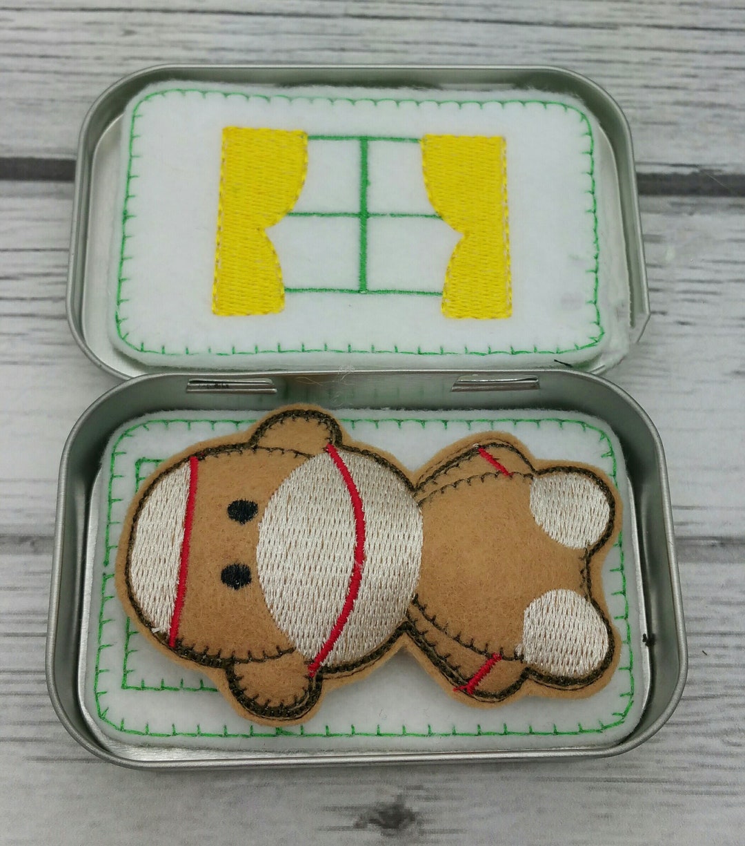 Stuffed Sock Monkey Tin Play Set, Travel Busy Bag Game, Felt ...