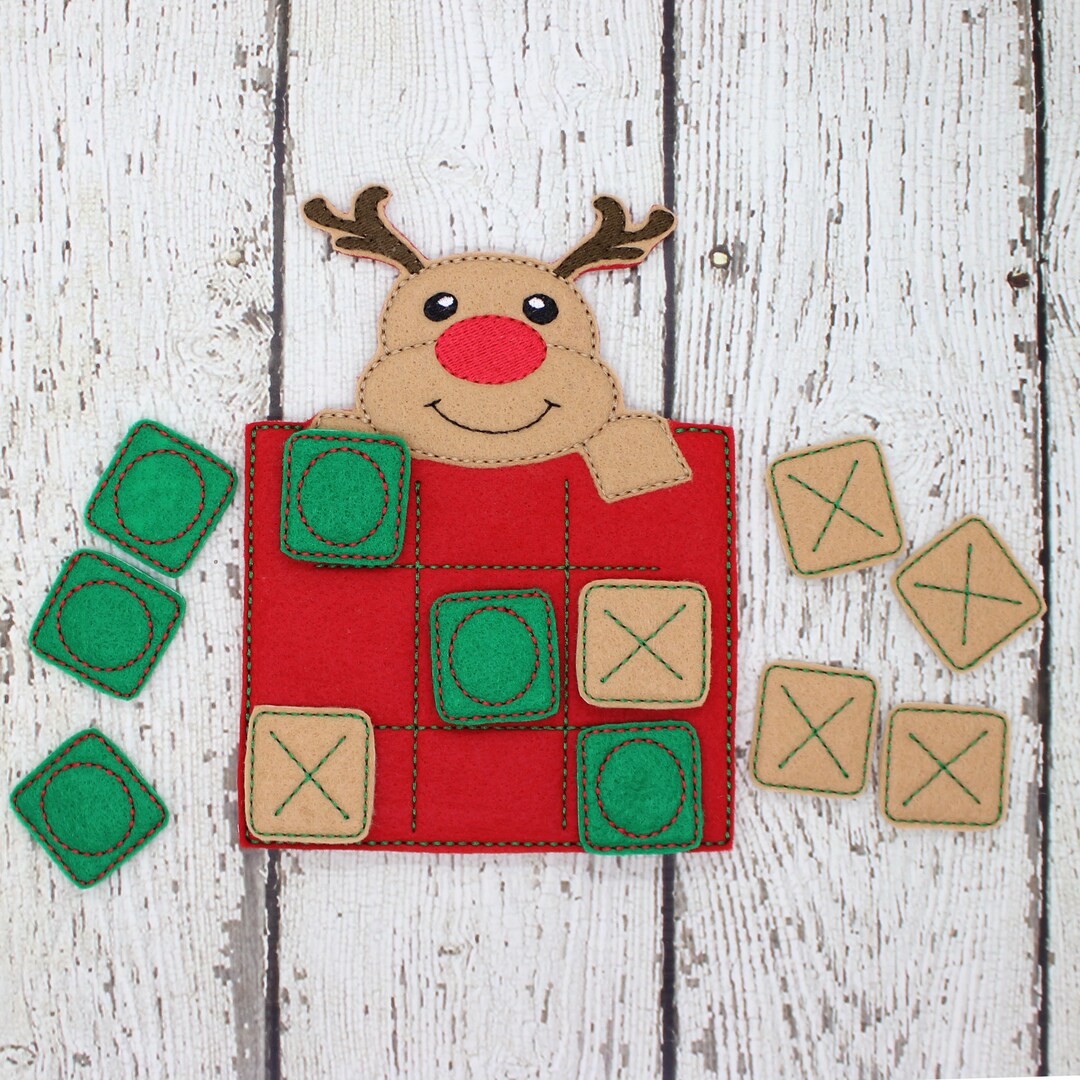 Reindeer Tic Tac Toe Felt Game, Educational Travel Toys, Activity Book ...