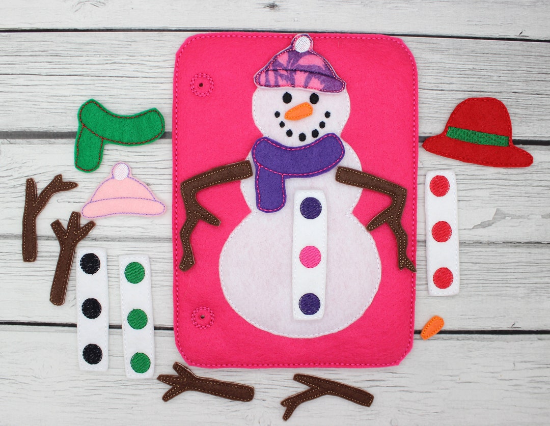 Build Dress A Snowman Quiet Busy Book Page, Educational Toys, Felt ...