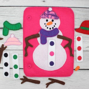 Build Dress A Snowman Quiet Busy Book Page, Educational Toys, Felt ...