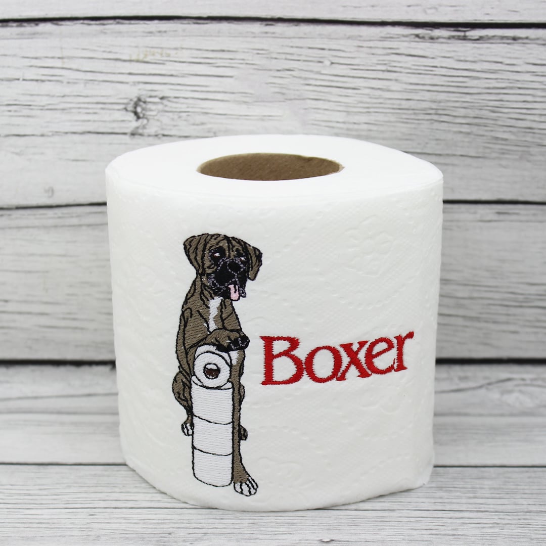 Boxer Dog Embroidered Toilet Paper - Etsy