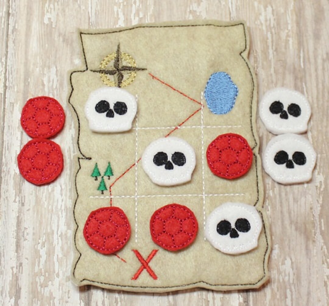 Pirate Map Tic Tac Toe Felt Game, Educational Travel Toy, Activity Book ...