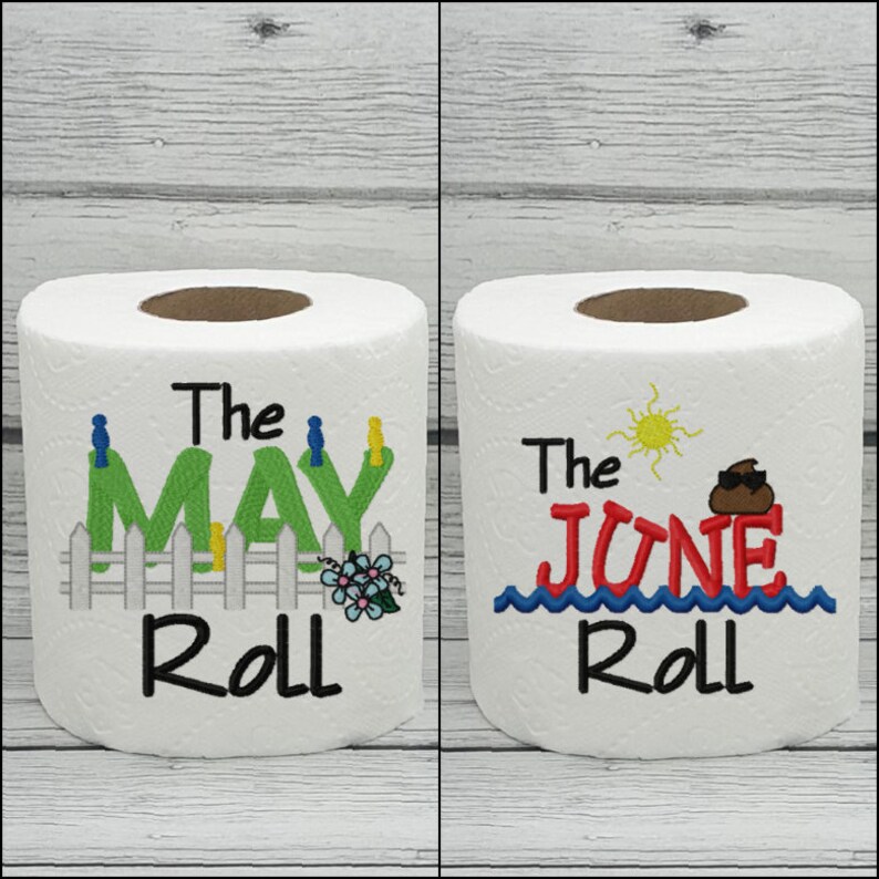 TP Roll of the Month Embroidered Toilet Paper Perpetual - Etsy