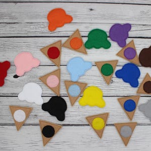 Ice Cream Cone Color Match Learning Game for Kids, Busy Bag ...