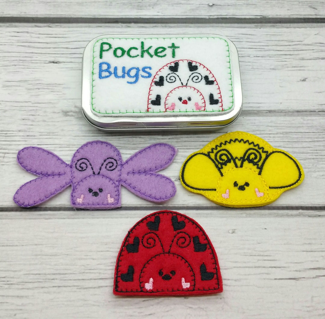 Bug Finger Puppet Tin Play Set, Travel Busy Bag Games, Felt Educational ...