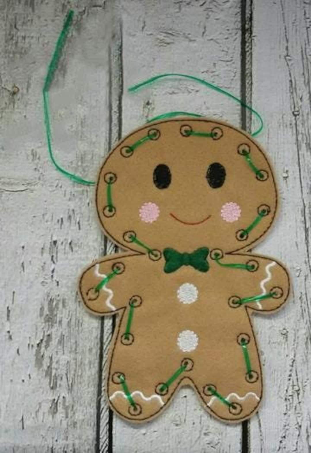 Gingerbread Man Lacing Card Toy, Party Favors, Preschool Learning ...