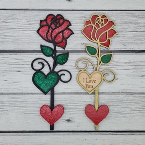 Personalized Laser Engraved Wooden Rose With Stand, Custom Name Flower ...