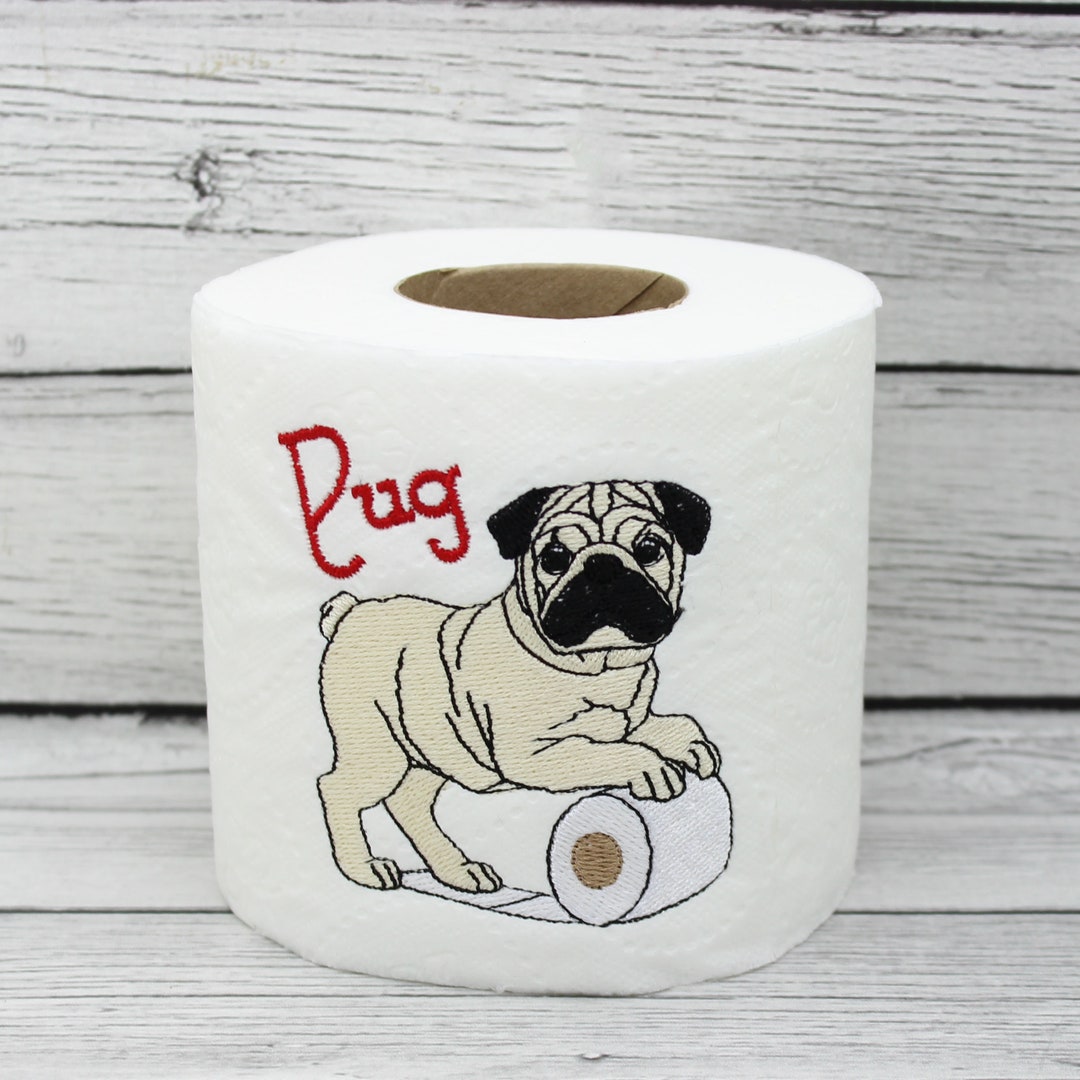 Pug Dog Embroidered Toilet Paper - Etsy
