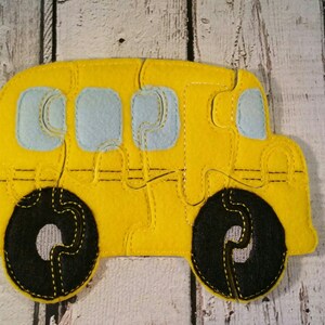 School Bus Felt Puzzle, Busy Bag Games, Fine Motor Skills, Educational ...
