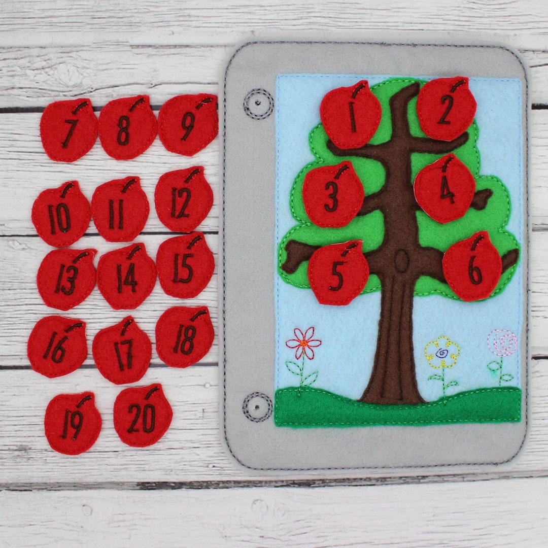 Apple Tree Counting Quiet Busy Book Page, Educational Toys, Felt ...