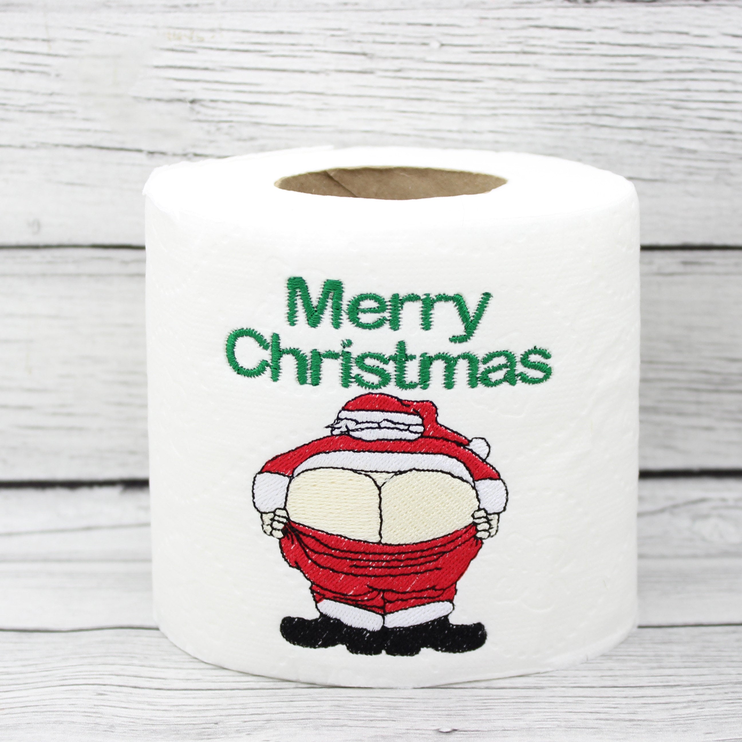 Merry Christmas Naughty Santa Butt Embroidered Toilet Paper - Etsy Sweden