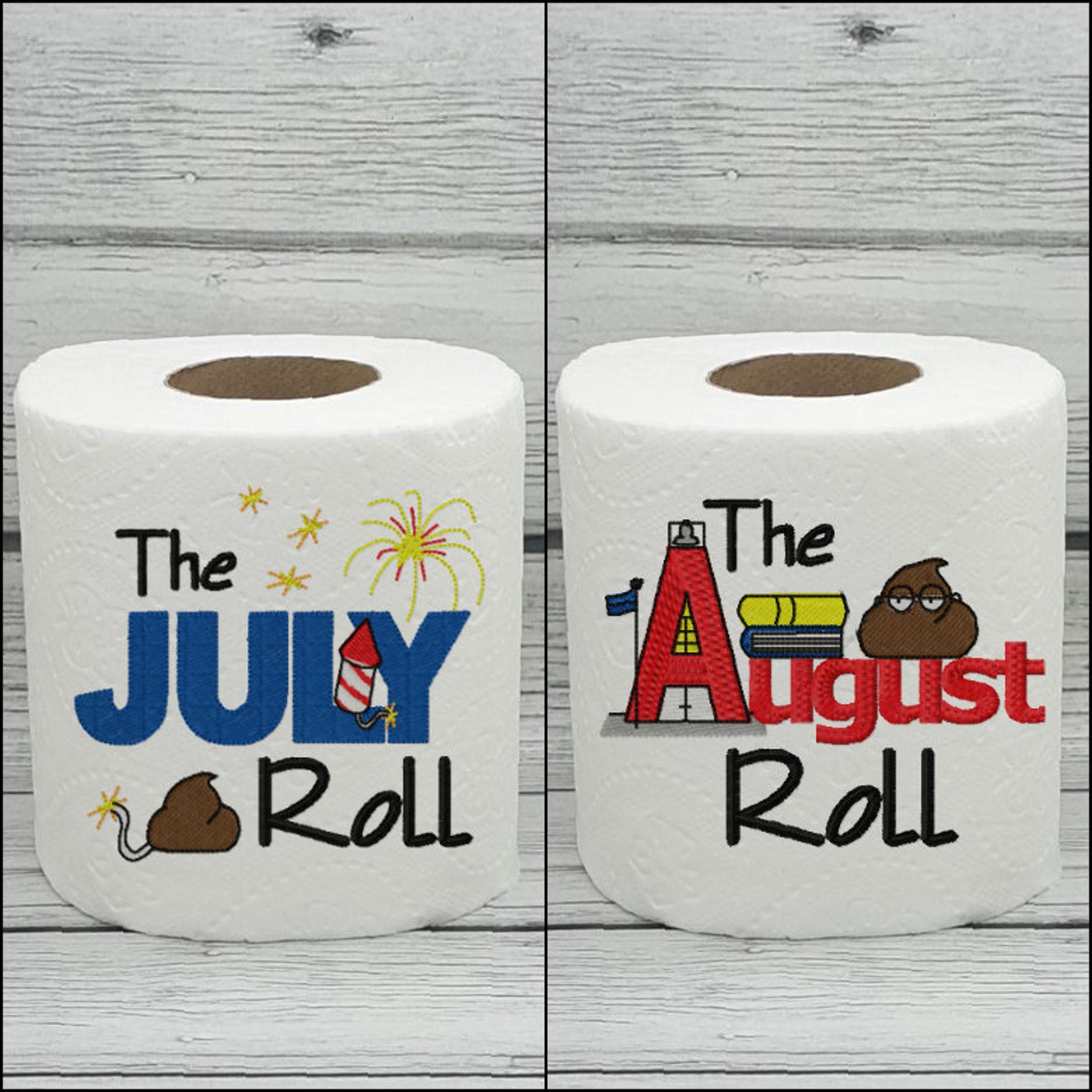 TP Roll Of The Month Embroidered Toilet Paper Perpetual | Etsy