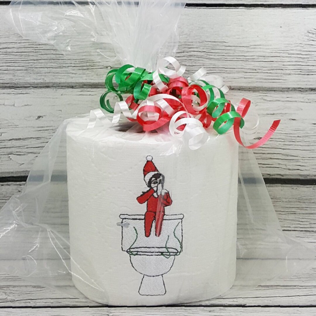 Naughty Elf Stinky Toilet Embroidered Toilet Paper - Etsy