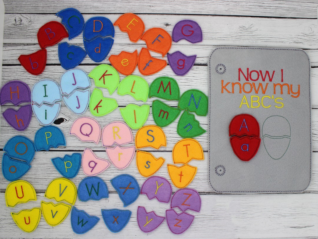 Alphabet Egg Matching Quiet Busy Book Page, Educational Toys, Felt ...