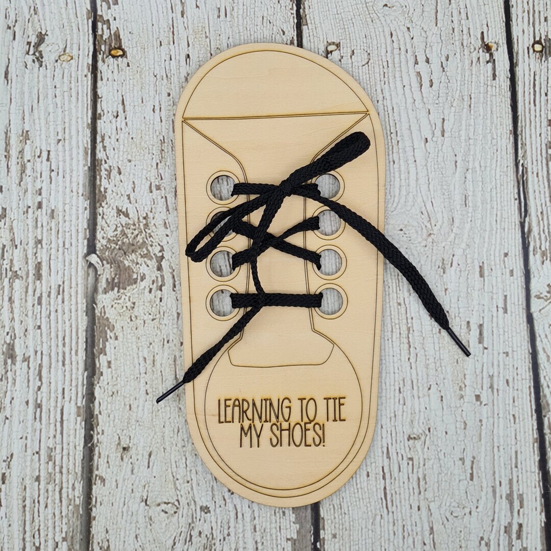 Wooden Learn to Lace and Tie My Own Shoe Template, Busy Bag Game, Fine ...