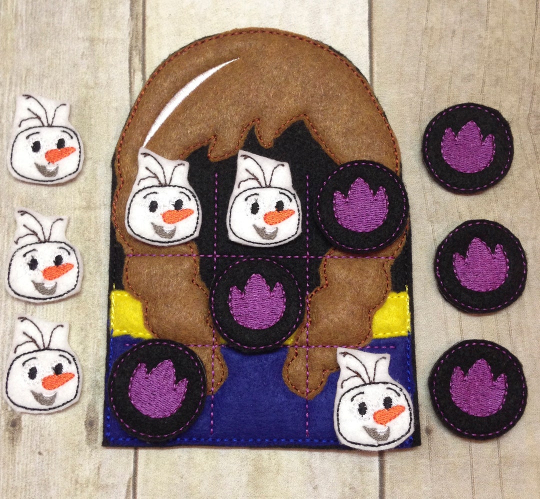 Cold Princess Tic Tac Toe Felt Game, Educational Travel Toys, Activity ...