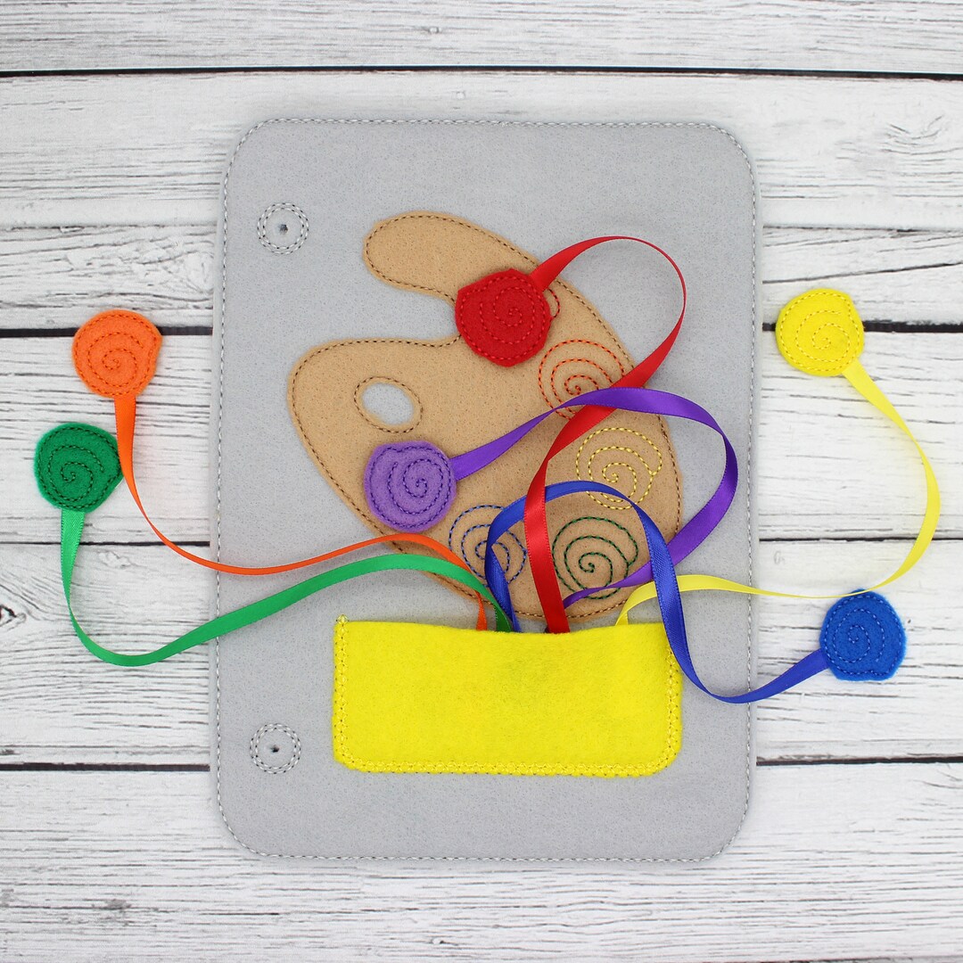 Paint Color Matching Quiet Busy Book Page, Educational Toys, Felt ...