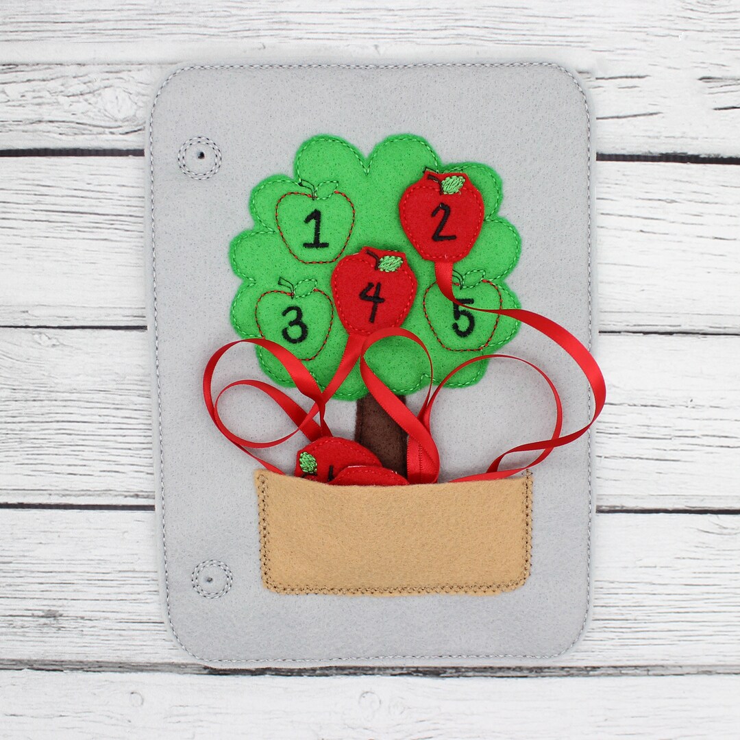 Apple Tree Counting Quiet Busy Book Page, Educational Toys, Felt ...