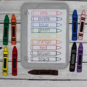 Crayon Color Matching Quiet Busy Book Page, Educational Toys, Felt ...