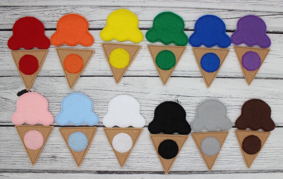 Ice Cream Cone Color Match Learning Game for Kids, Busy Bag ...