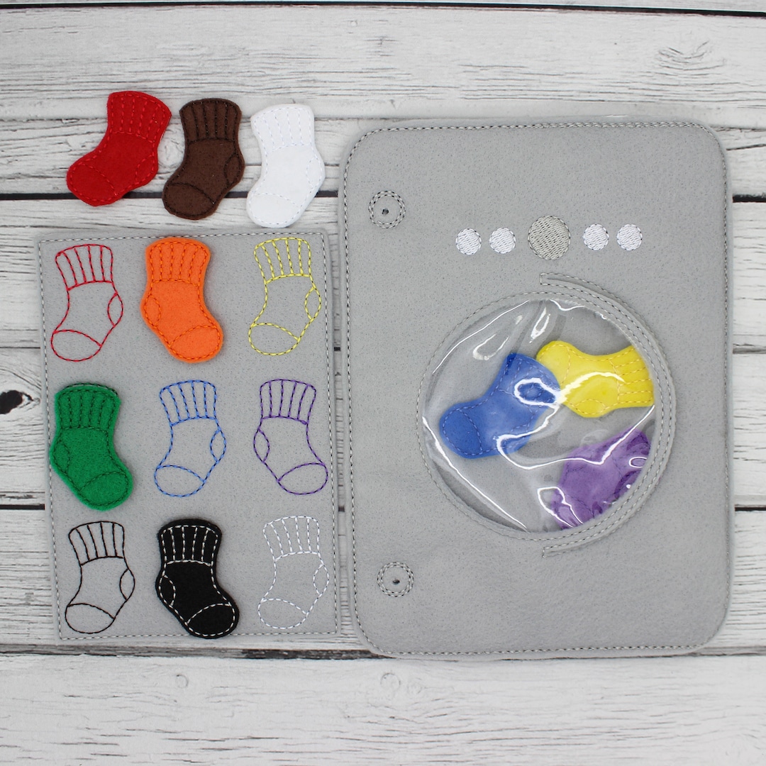 Sock Color Matching Quiet Busy Book Page, Educational Toy, Felt ...