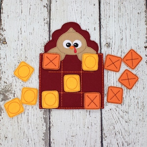 Turkey Tic Tac Toe Felt Game, Educational Travel Toys, Activity Book ...