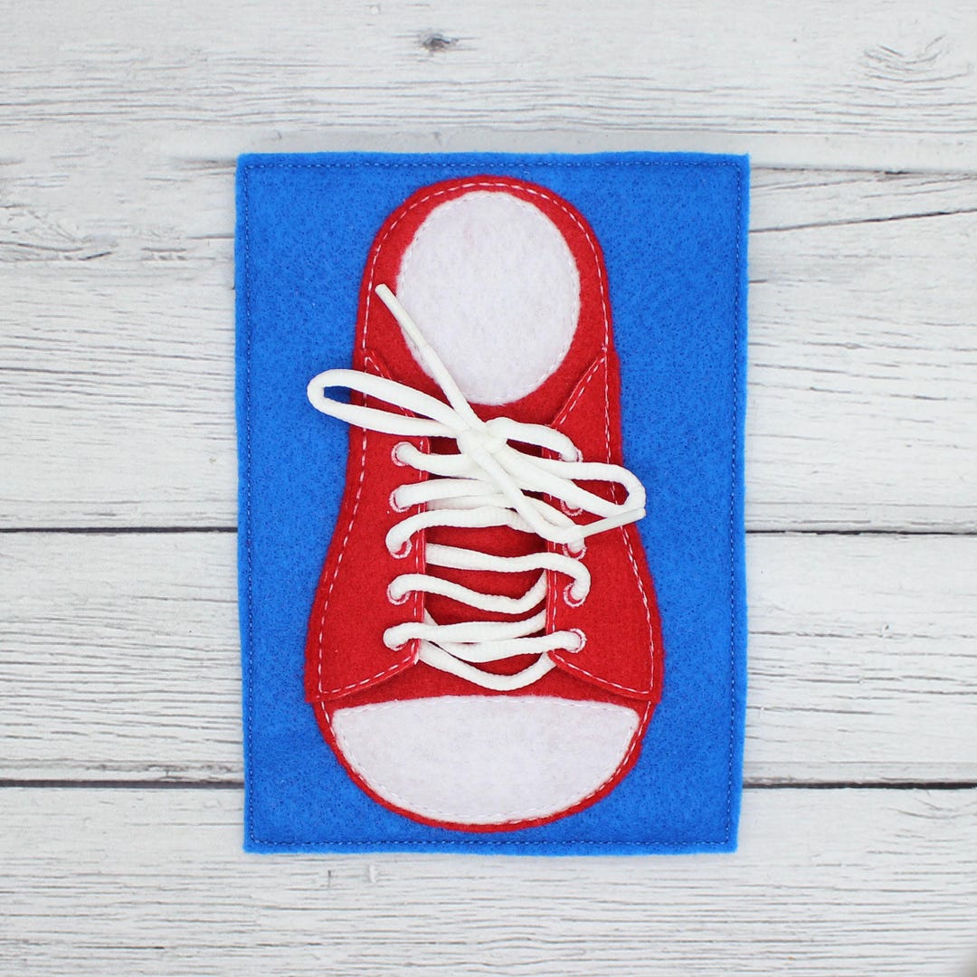 Learn to Lace Tie Shoe, Preschool Activity, Educational Toy, Felt ...