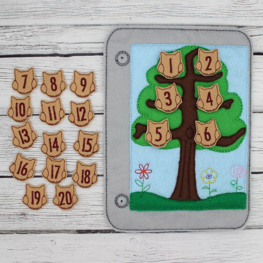 Owl Tree Counting Quiet Busy Book Page, Educational Toys, Felt Activity ...