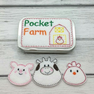 Pocket Farm Animal Tin Play Set, Travel Busy Bag Game, Felt Educational ...