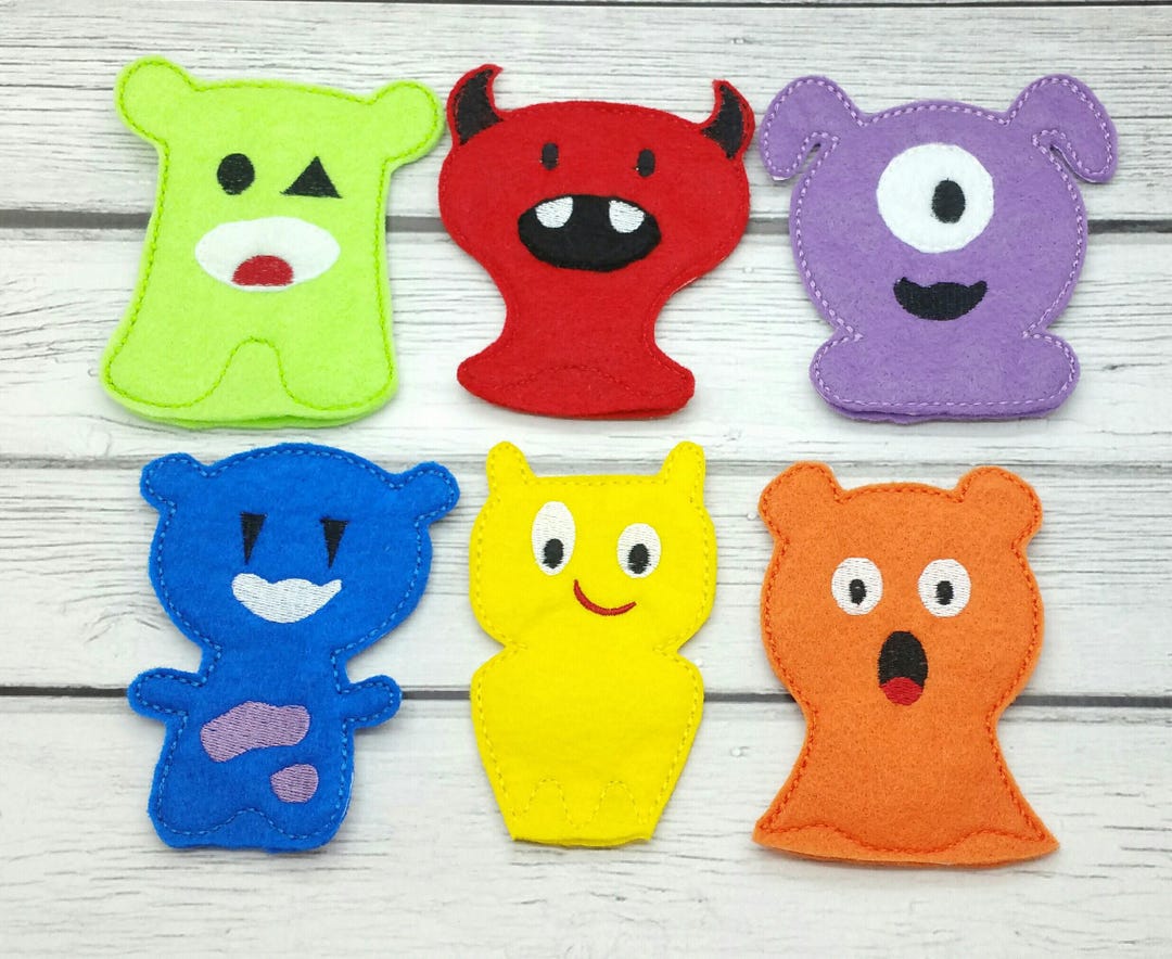 Monster Felt Finger Puppet Set for Kids, Pretend Play, Toddler ...