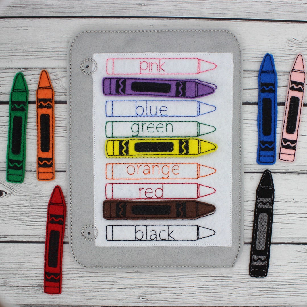 Crayon Color Matching Quiet Busy Book Page, Educational Toys, Felt ...