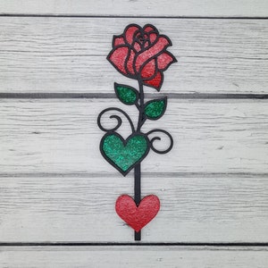 Personalized Laser Engraved Wooden Rose With Stand, Custom Name Flower ...