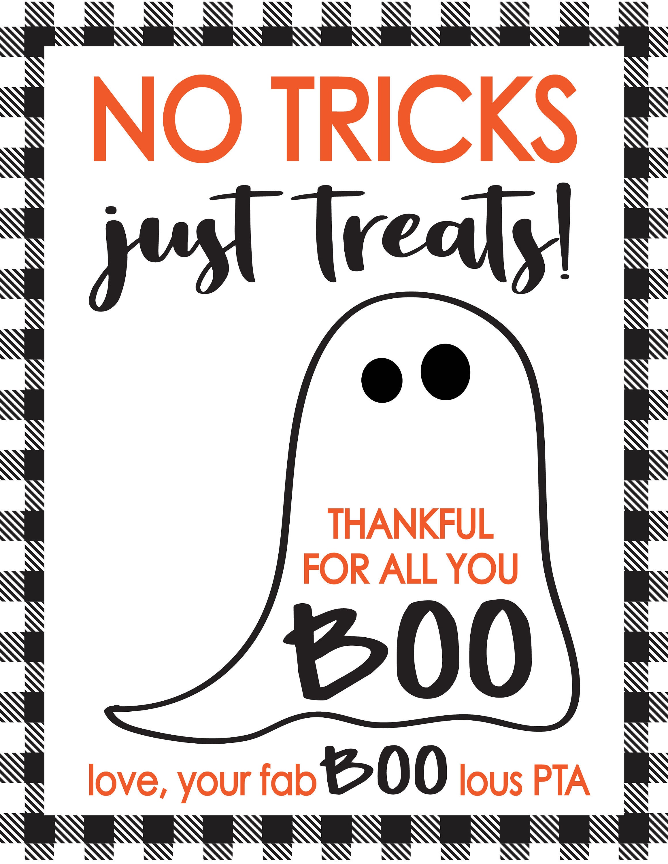 CUSTOM "no Tricks, Just Treats" Halloween Printables - Etsy