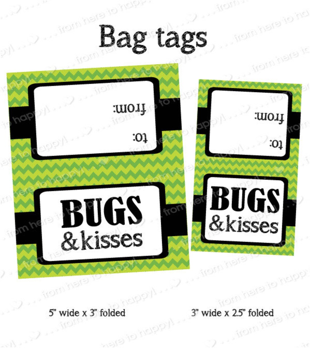 Bugs and Kisses Treat Bag or Gift Tags - Etsy