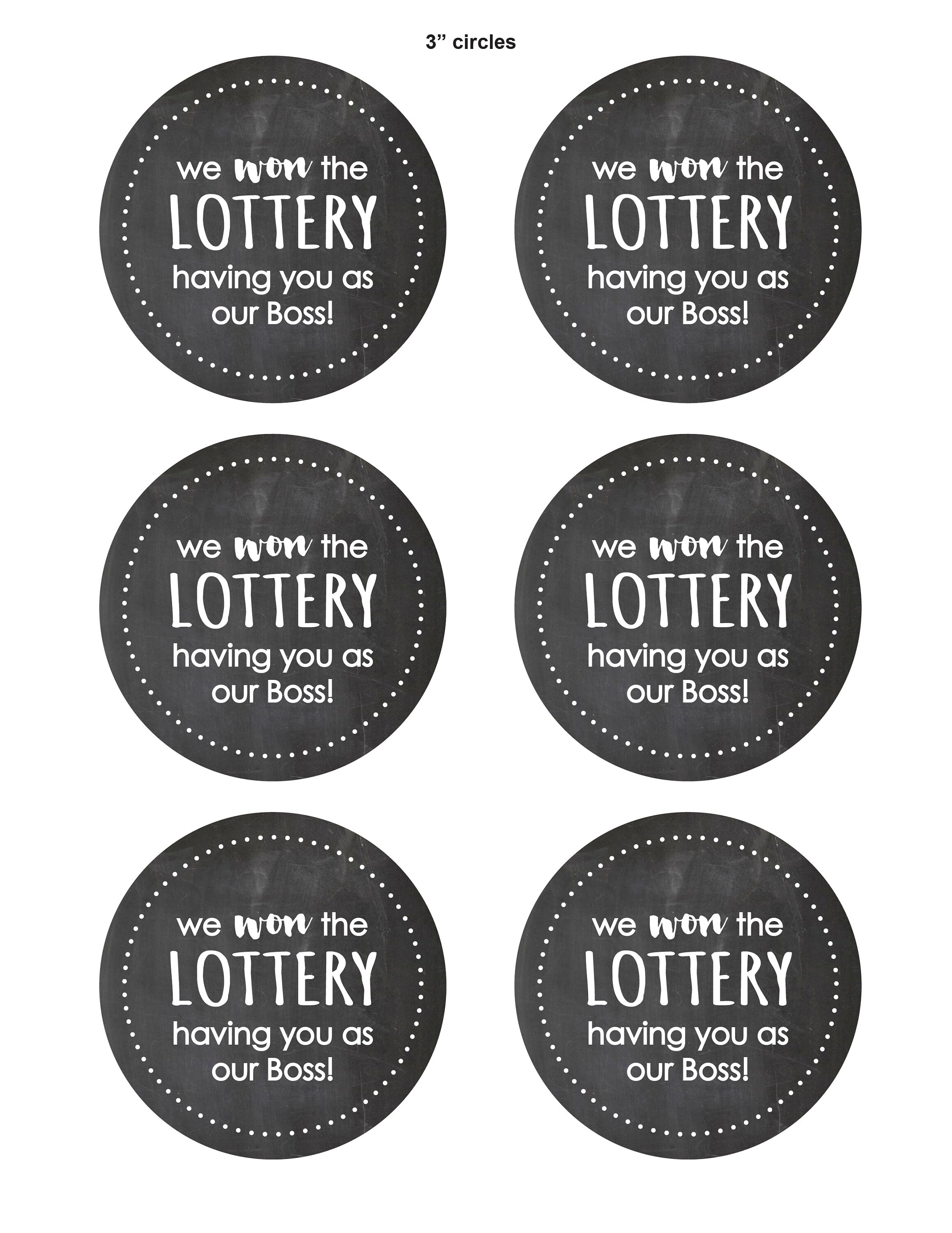 Boss's Day Printable Chalkboard Gift Tagsi Won the - Etsy