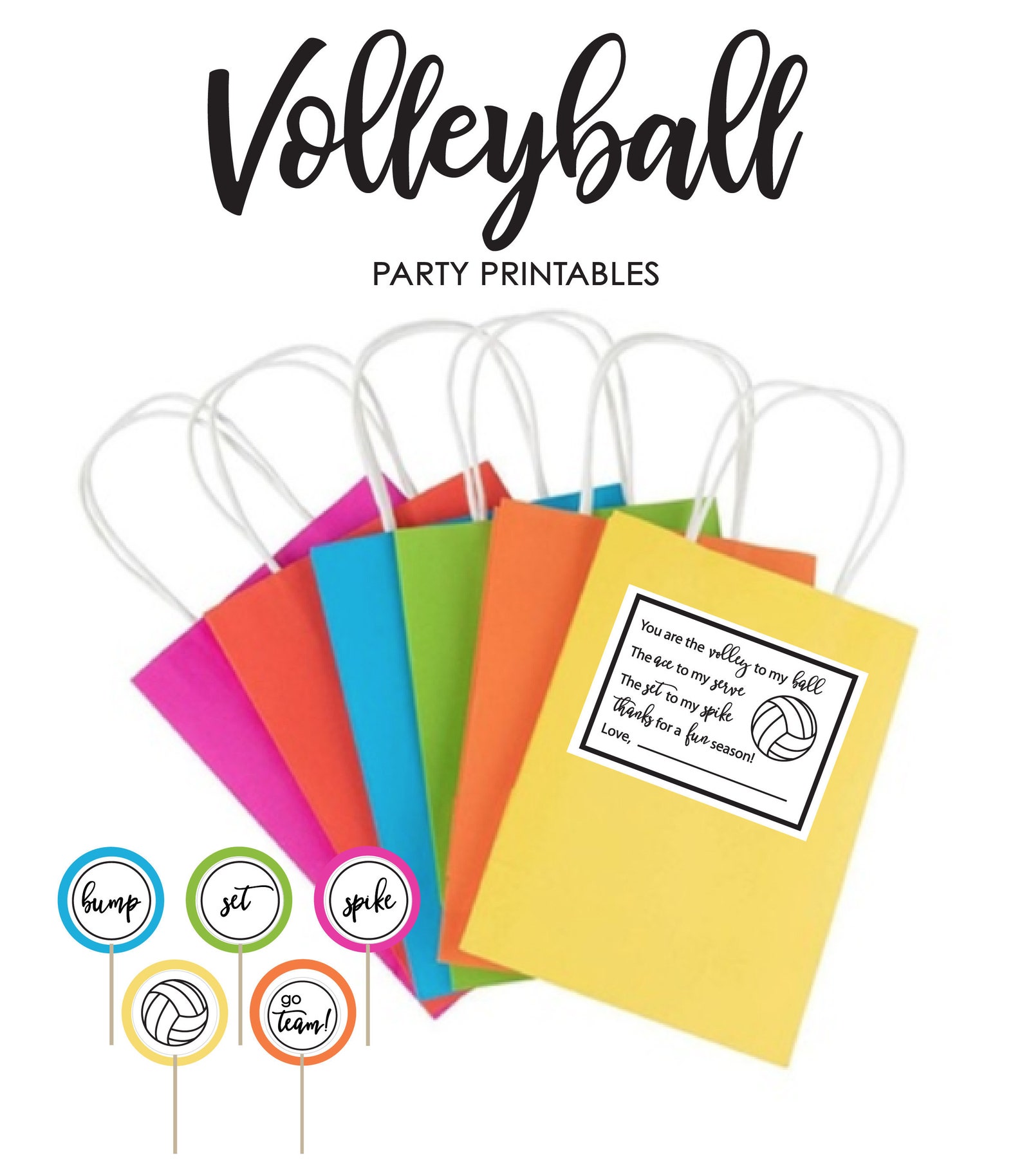 Volleyball Party Printables - Etsy