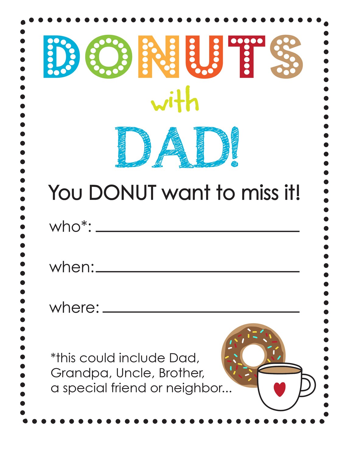 Donuts With Dad-event Kit | Etsy