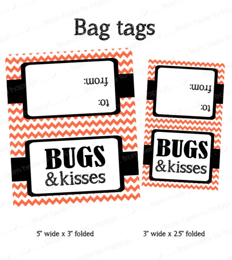 Bugs and Kisses Treat Bag or Gift Tags - Etsy