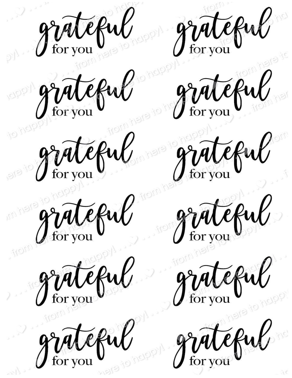 Thankful Grateful-printable Gift Tags - Etsy
