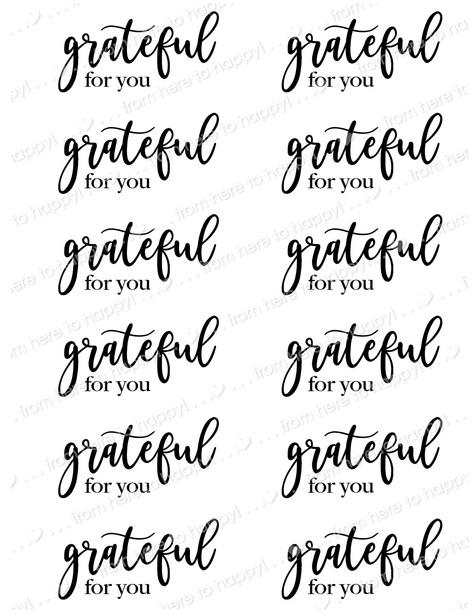 Thankful, Grateful-printable Gift Tags - Etsy