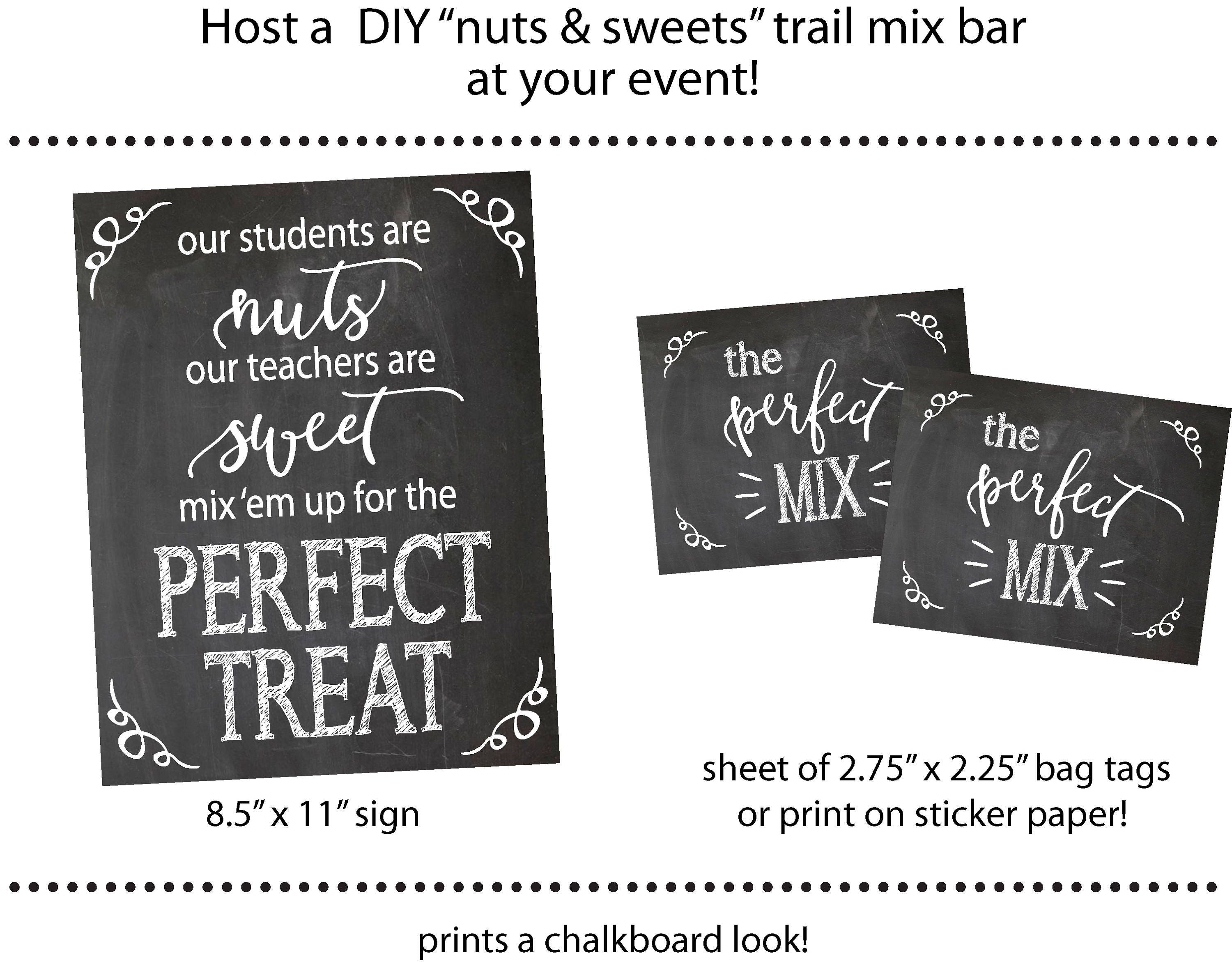 Nuts & Sweets Trail Mix Bar--teacher Appreciation, PTA, PTO, Church ...