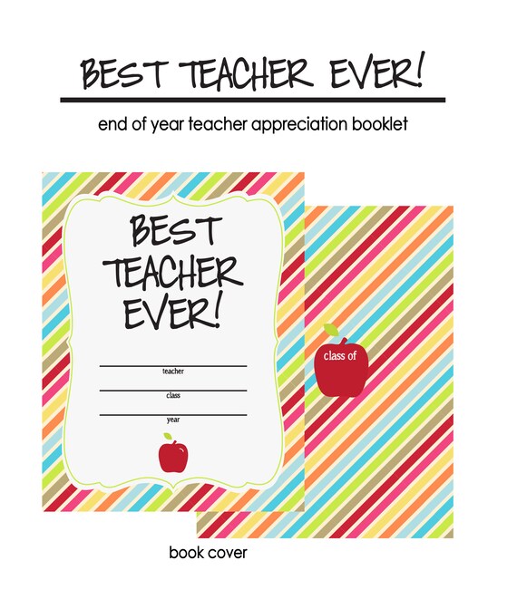Teacher Appreciation CLASS BOOKLET Teacher End of Year Gift | Etsy