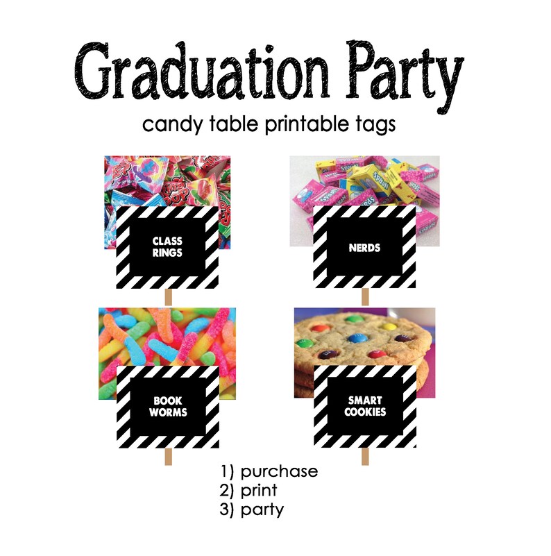 Graduation Candy Bar-includes Grad Related Candy Labels and Table ...