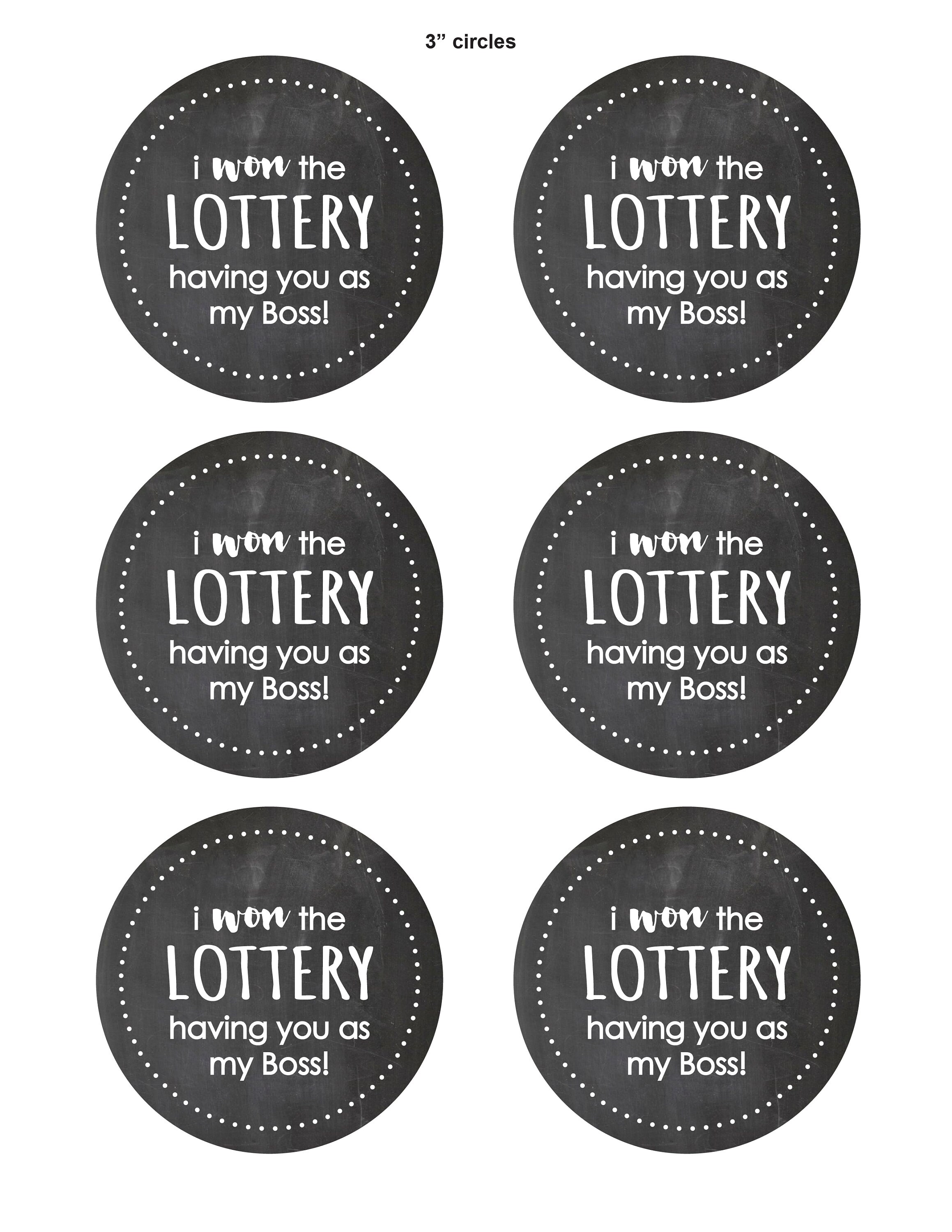 Boss's Day Printable Chalkboard Gift Tagsi Won the - Etsy