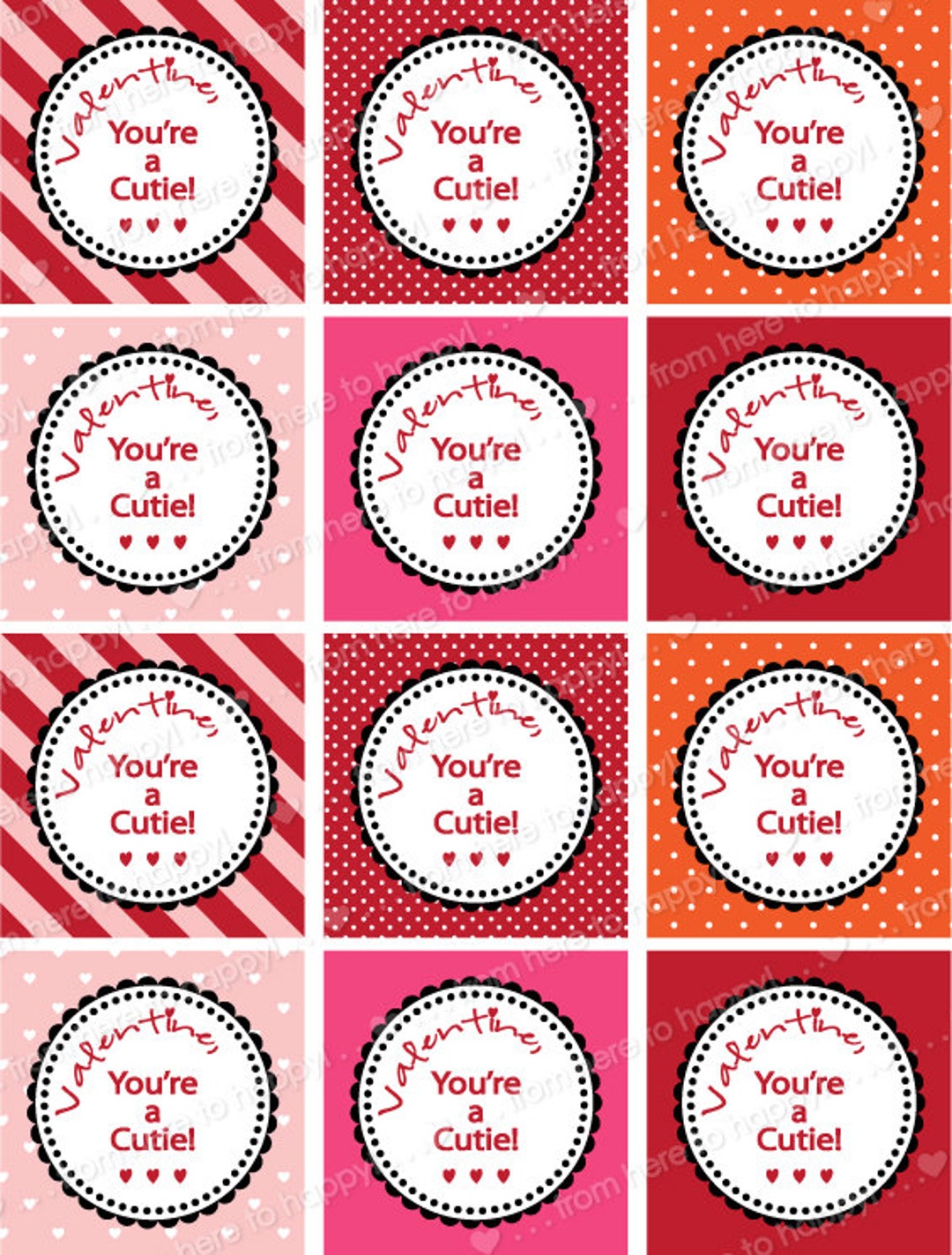PIY (print It Yourself) Digital File-valentine "you're a Cutie" Treat ...