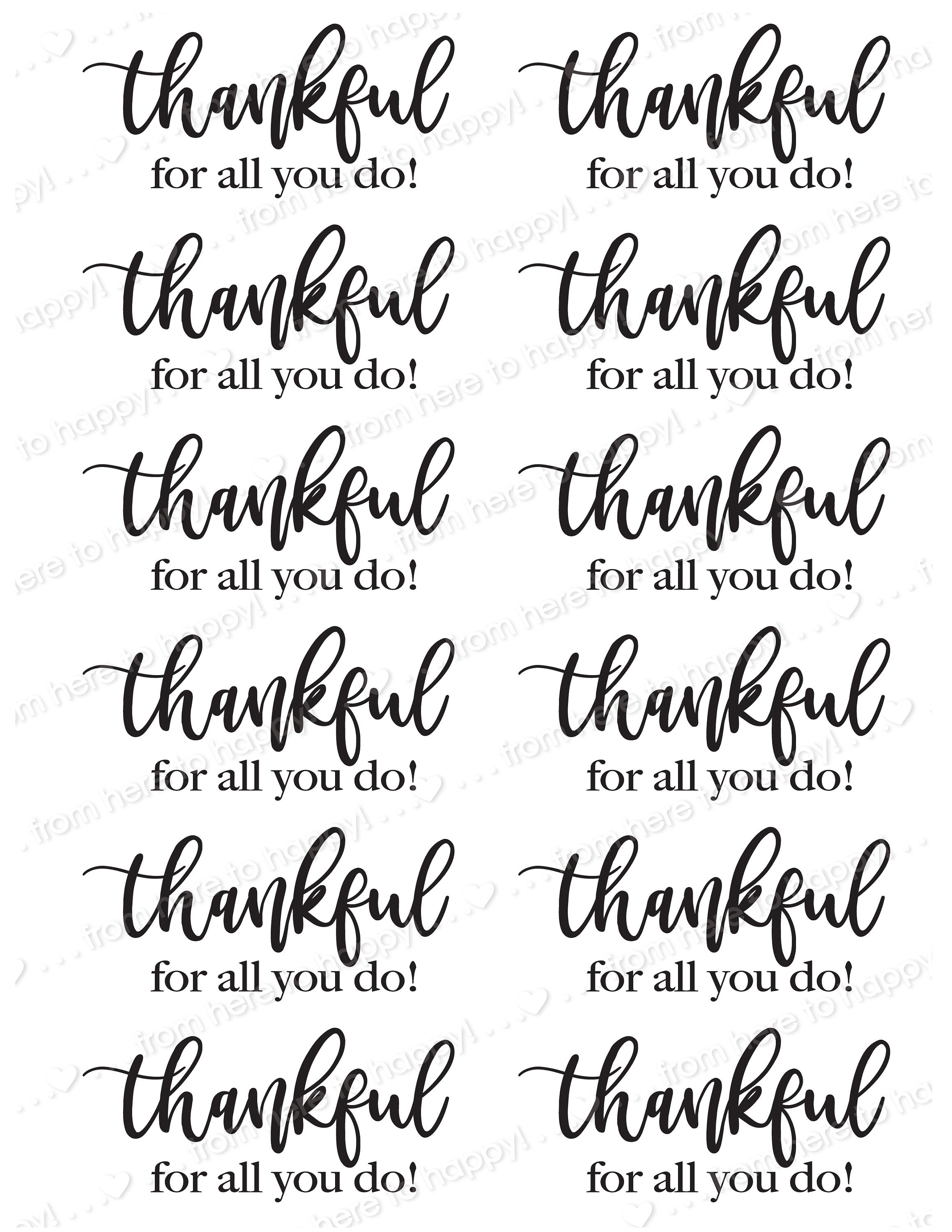 Thankful, Grateful-printable Gift Tags - Etsy
