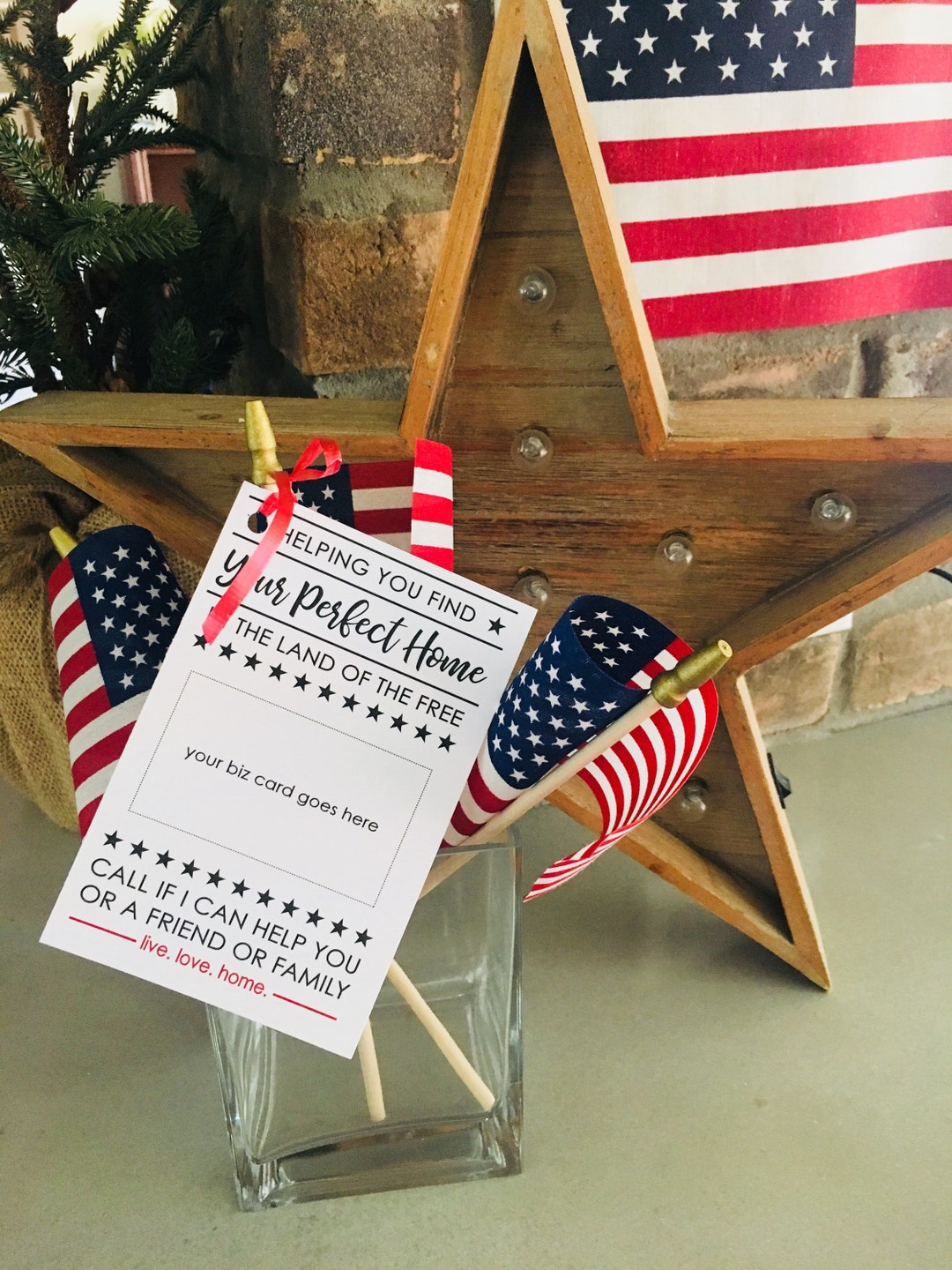 REALTOR Pop-bys Printable Tags-the American Dream - Etsy