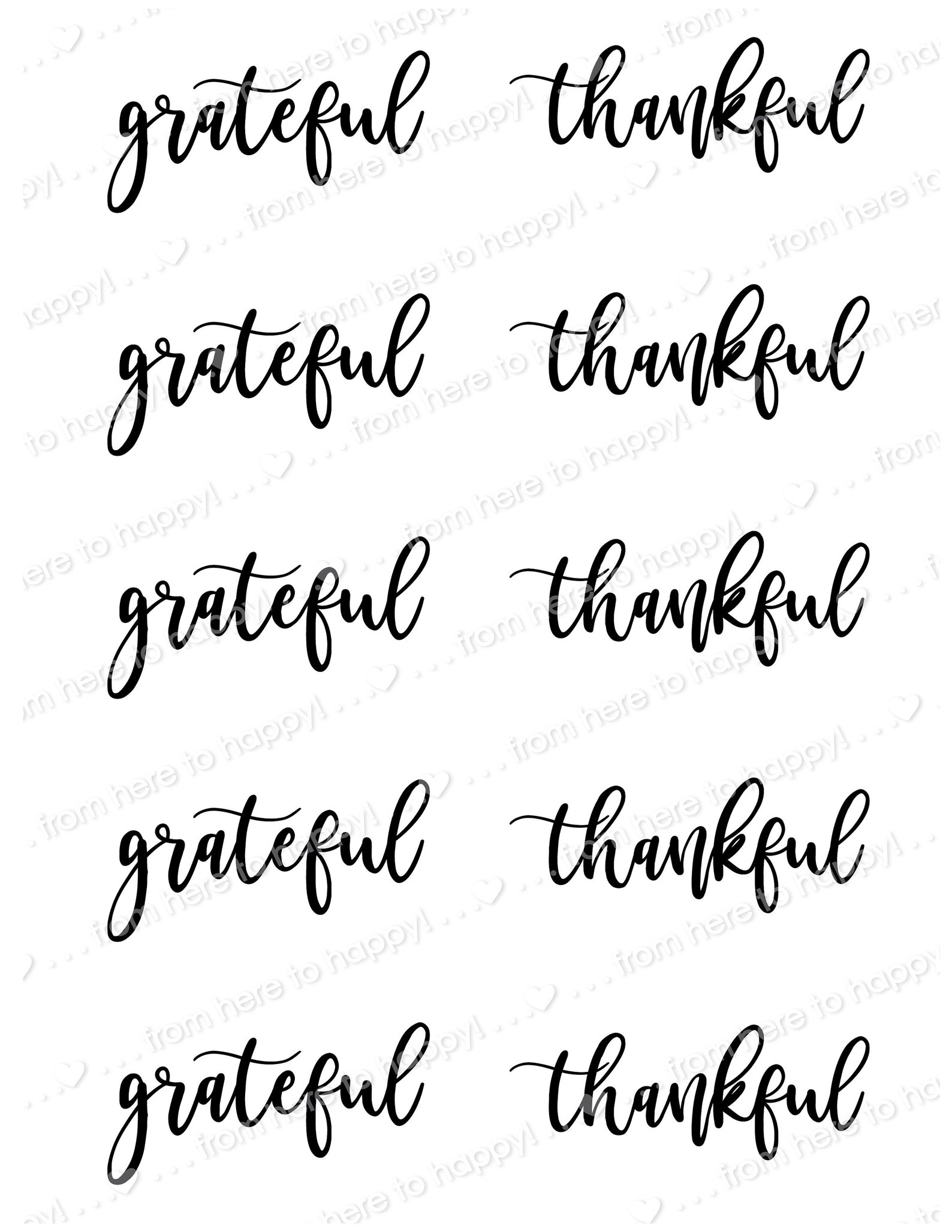 Thankful, Grateful-printable Gift Tags - Etsy