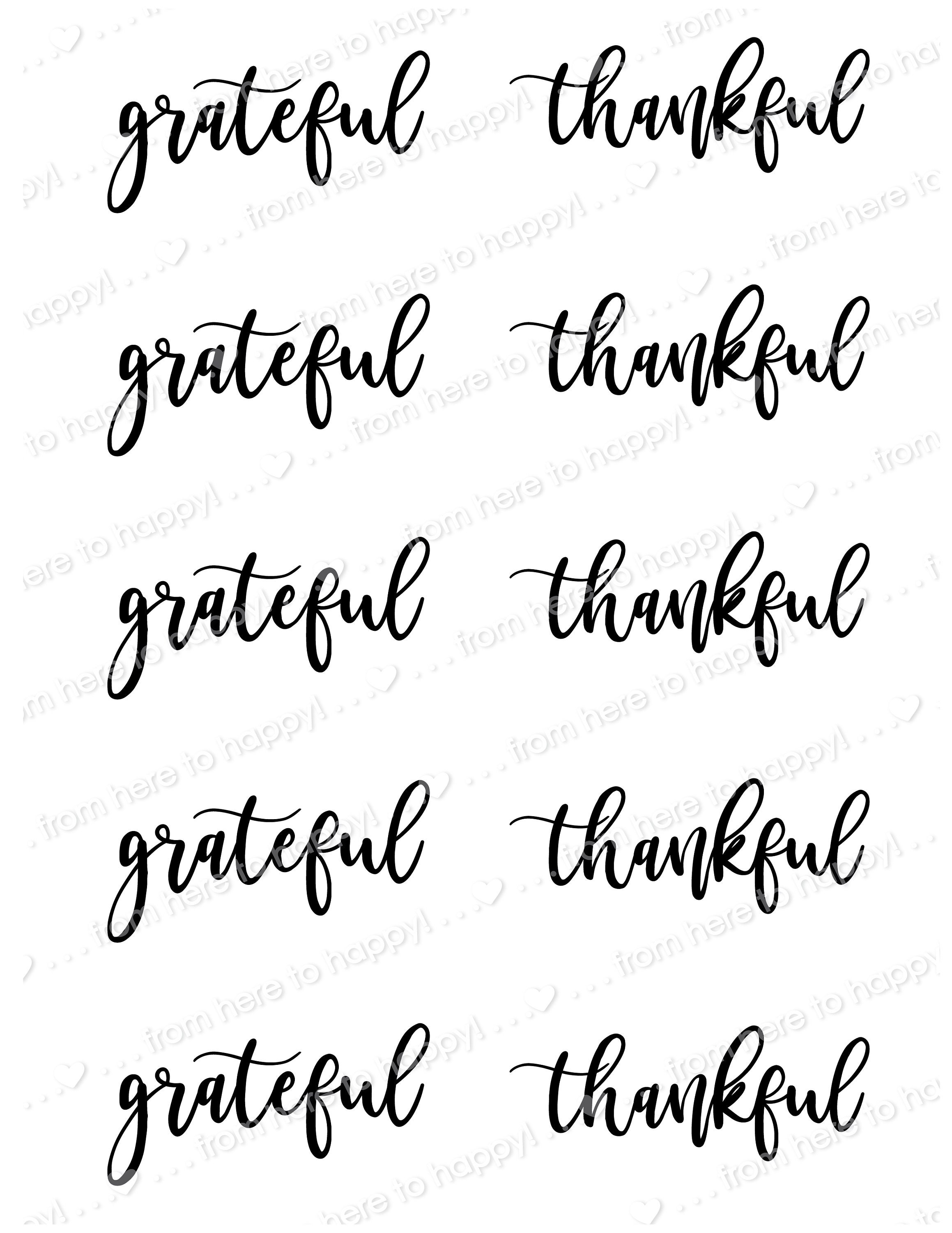 Thankful, Grateful-printable Gift Tags - Etsy
