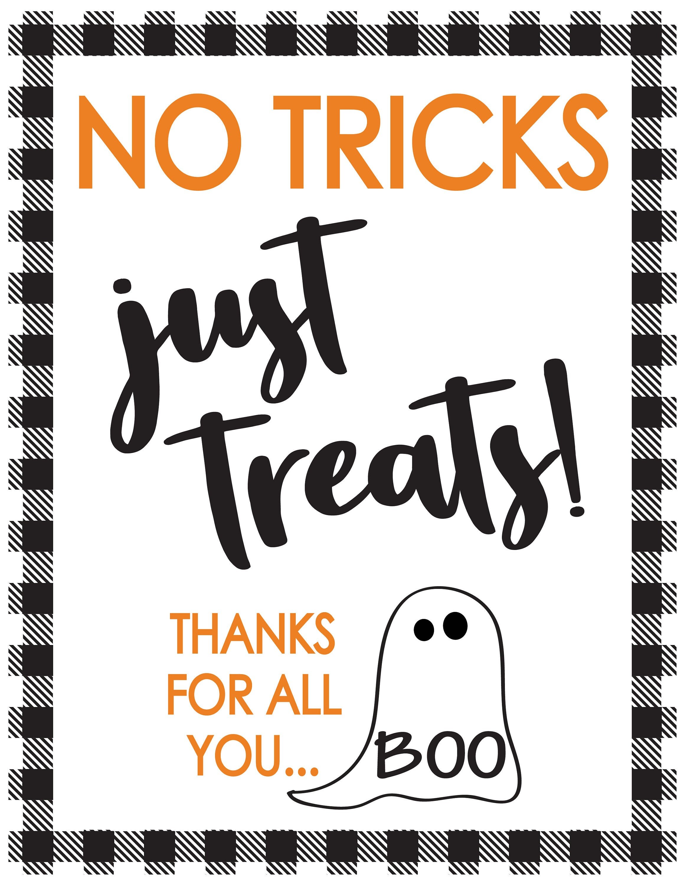 Halloween Party Printables - "no Tricks, Just Treats" - Etsy Canada